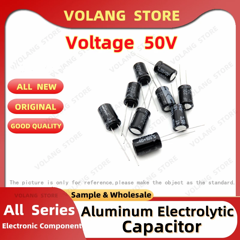 50V-Aluminum-Electrolytic-Capacitor-0-1UF-0-22UF-0-33U-0-47UF-10UF-22UF ...