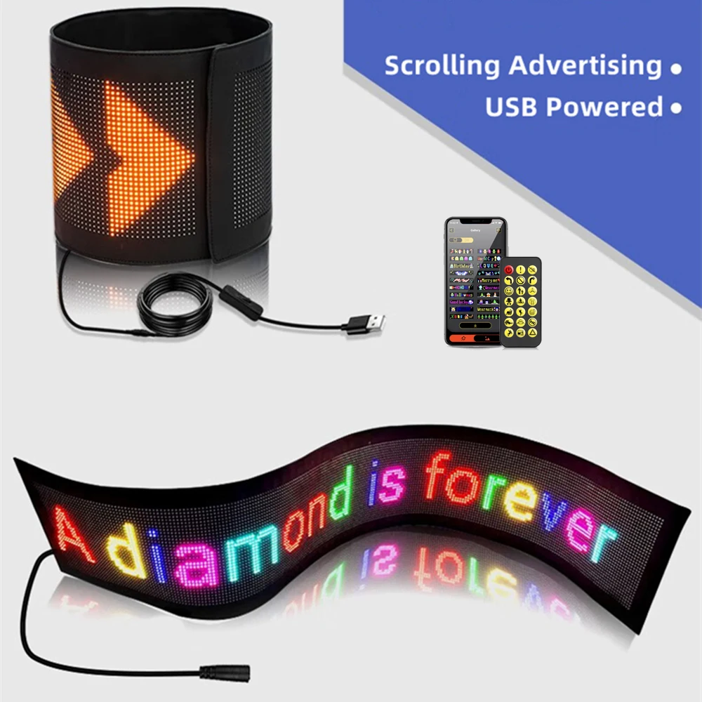 Flexible-USB-5V-Led-module-Sign-Bluetooth-App-Control-Custom-Text ...