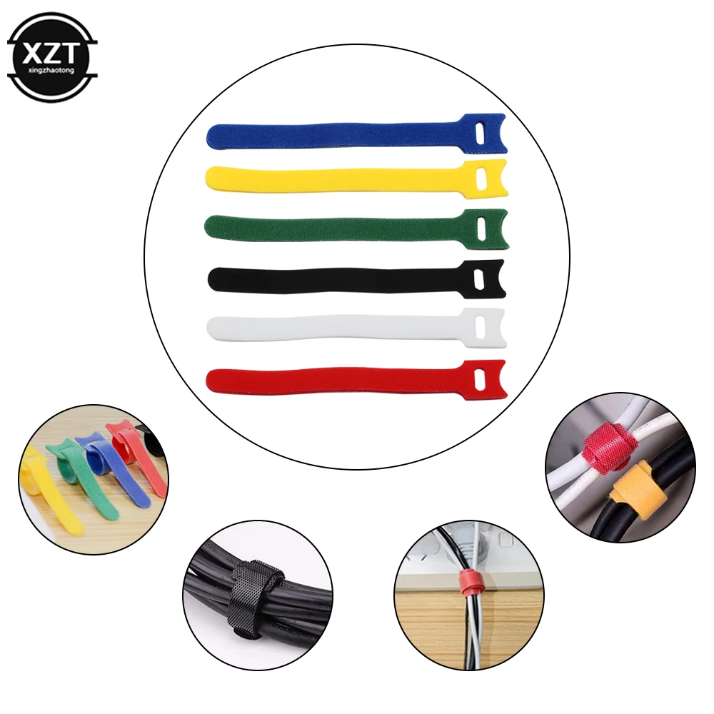 5pcs-Cable-Ties-Self-Adhesive-Reusable-Loop-Hook-Wrap-Bundle-Plastics ...