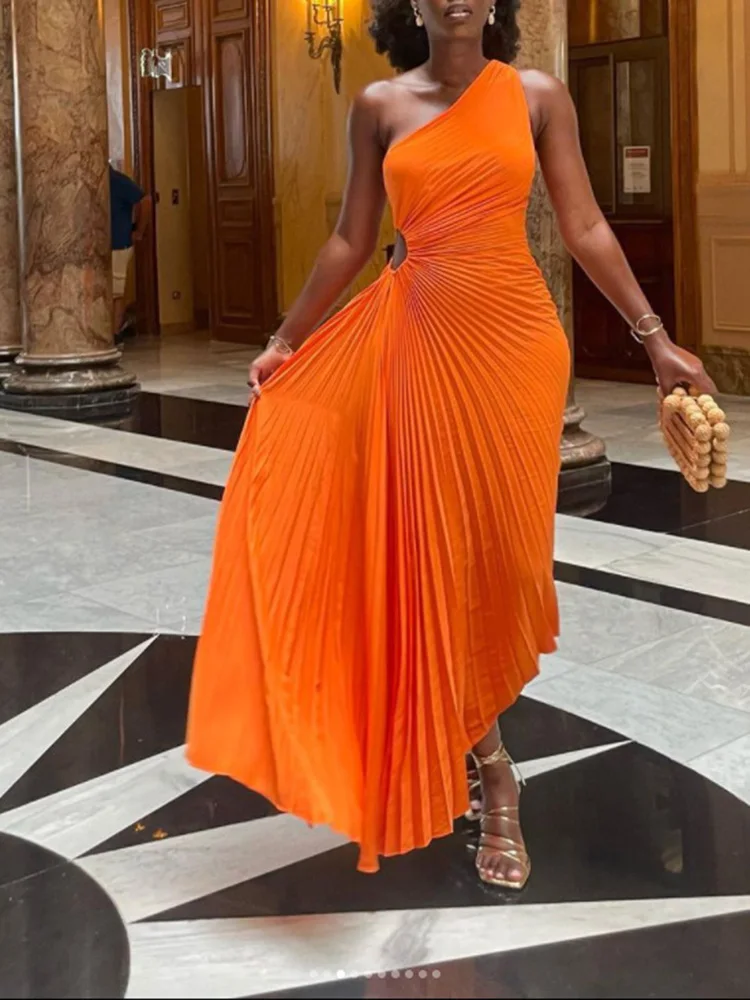 Sexy-One-Shoulder-Pleated-Long-Evening-Dresses-Elegant-Diagonal-Collar ...