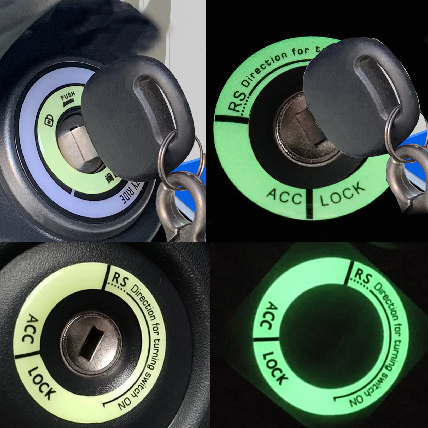 Car-Ignition-Switch-Luminous-Sticker-For-Toyota-Corolla-Avensis-Yaris ...