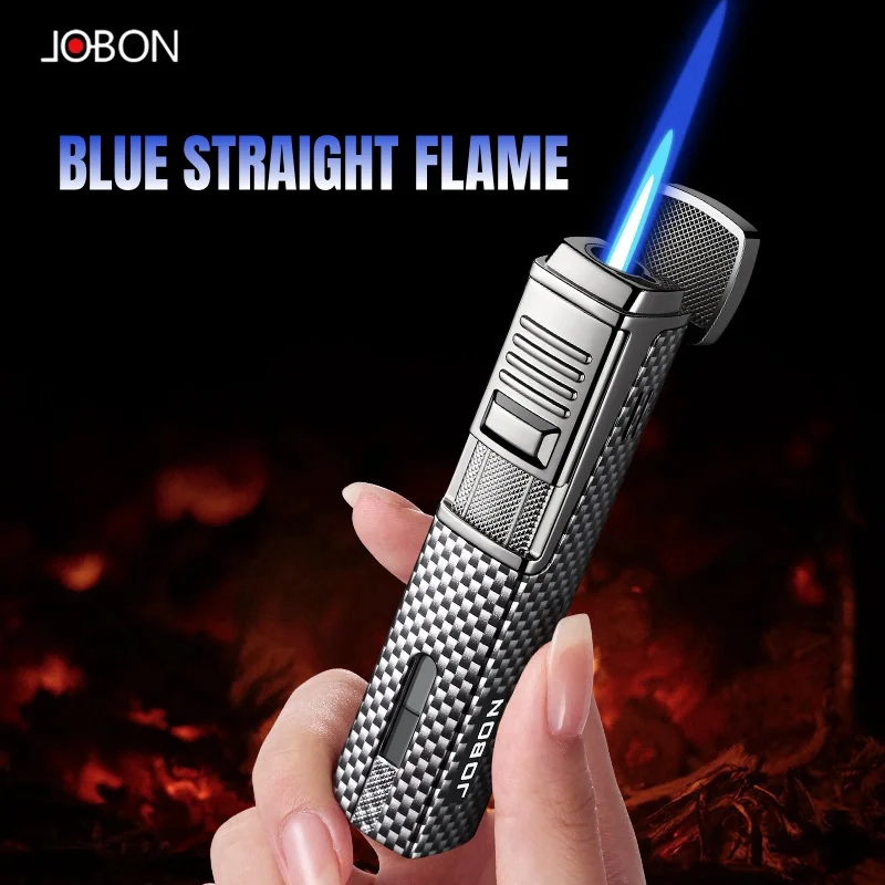 Jobon Metal Outdoor Windproof Butane Gas Lighter Strong Blue Flame ...