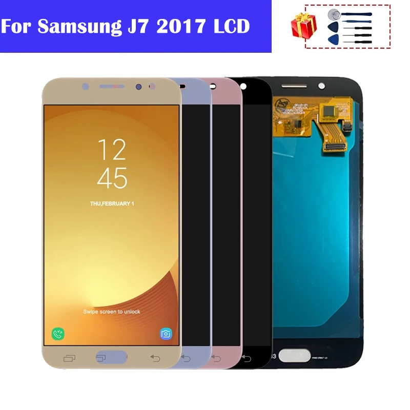 슈퍼 AMOLED 삼성 갤럭시 J7 프로 LCD 2017 J730 SM J730F J730FM/DS J730F LCD 화면 터치 ...