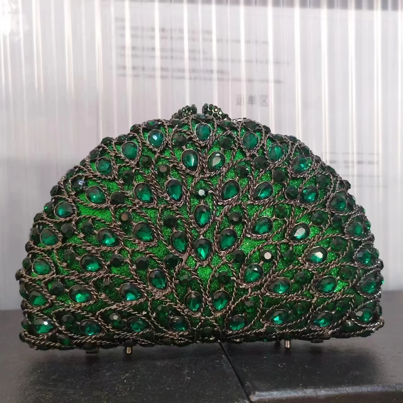 XIYUAN-Lady-Green-Purple-Pink-Navy-blue-Gems-Clutch-Crystal-Evening ...