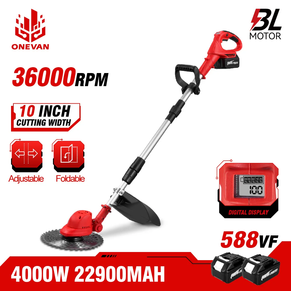 ONEVAN-Brushless-Electric-Lawn-Mower-36000RPM-Cordless-Grass-Trimmer ...