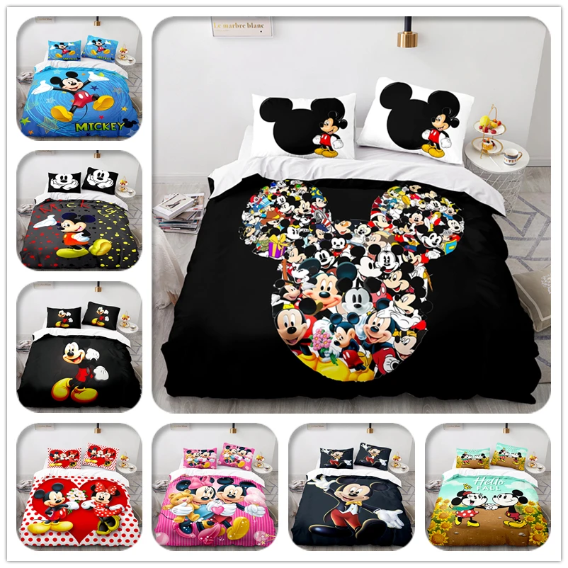 Jogo De Cama Estampa De Mickey Mouse E Disney, Conjuntos Fofos De Cama Para Meninos E Meninas ...