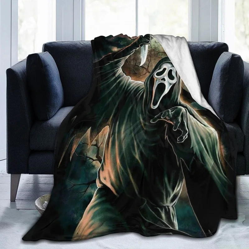 Halloween Scream Ghostface Series Pattern Blanket Fashion Fleece Throw ...
