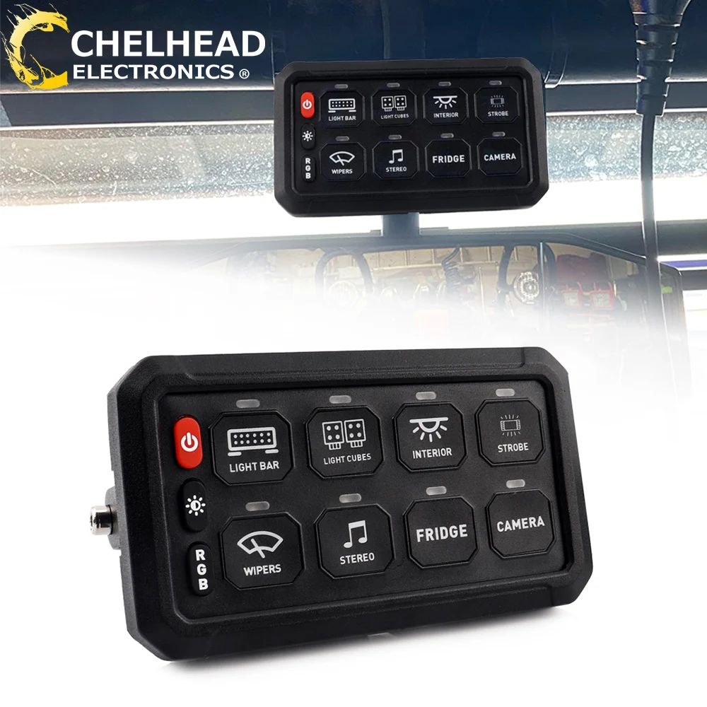 Car-Switch-Panel-RGB-8-Gang-Multi-Function-Dimmable-Circuit-Control ...