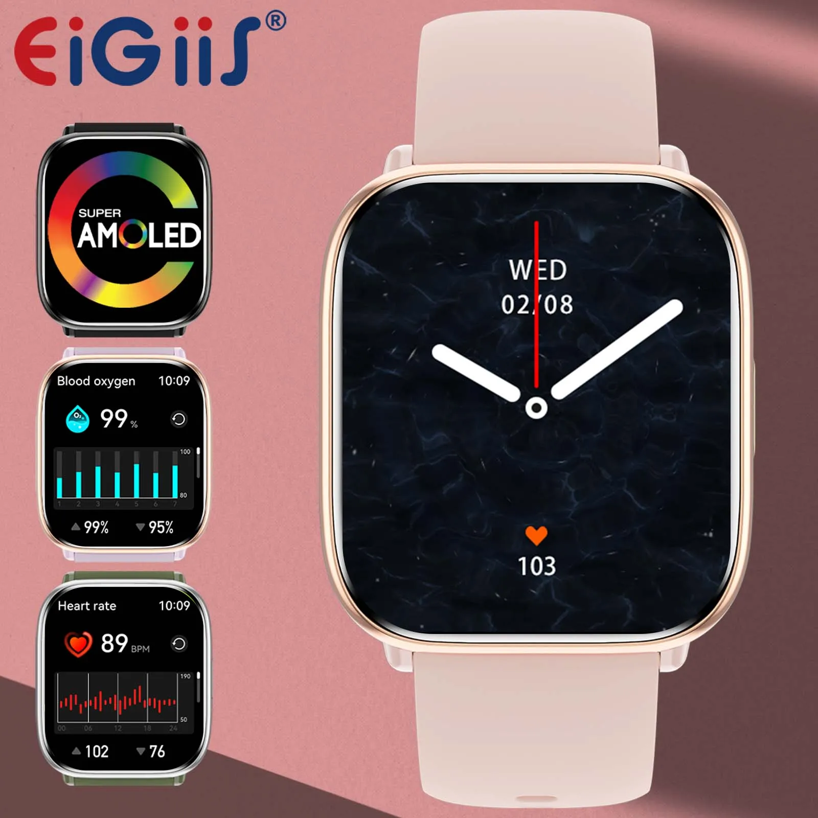 EIGIIS-Smart-Watch-1-75-AMOLED-Screen-100-Watch-Dials-Women-Heart-Rate ...