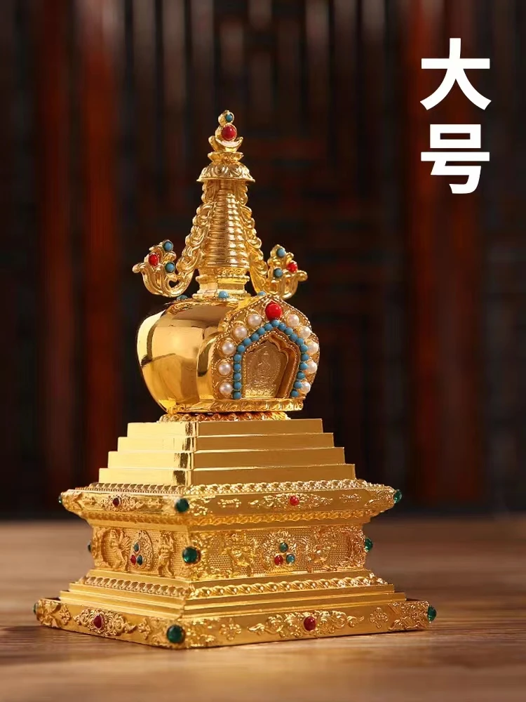 Tibetan-Bodhi-Pagoda-Golden-Stupa-Buddhist-Pearl-Pagoda-Dharma-Tool ...