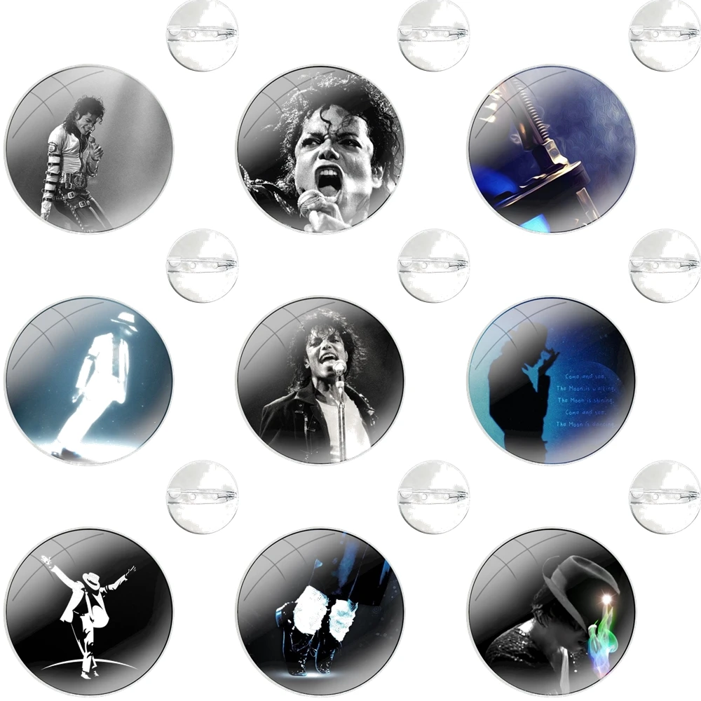 Broches-de-c-pula-de-cristal-POP-de-Michael-Jackson-King-alfileres-de ...