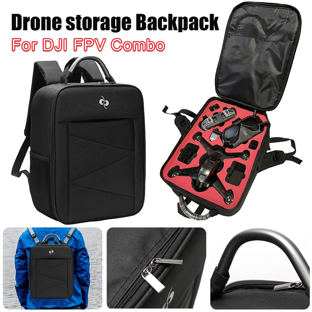 Drone-Backpack-for-DJI-FPV-Combo-Waterproof-Shockproof-PC-Shell-EVA-Liner-Storage-Backpack-Bag ...
