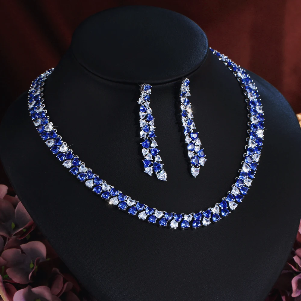 ThreeGraces Creative Shiny Heart Zirconia and Synthetic Tanzanite ...