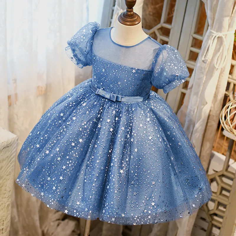 1-5T Cute Girls Party Tutu Gown Sparkle Sequin Fluffy Princess Dress ...