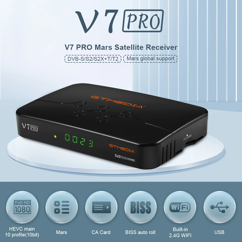 GTMEDIA V7 PRO Mars Satellite Receiver DVB-S/S2/S2X+T/T2 with USB Wifi ...