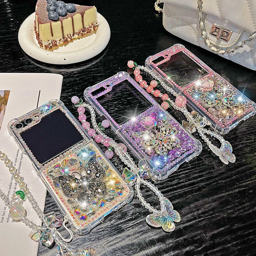 Luxury-Customized-Glitter-Diamond-Butterfly-Crystal-Rose-Bead-Chain ...