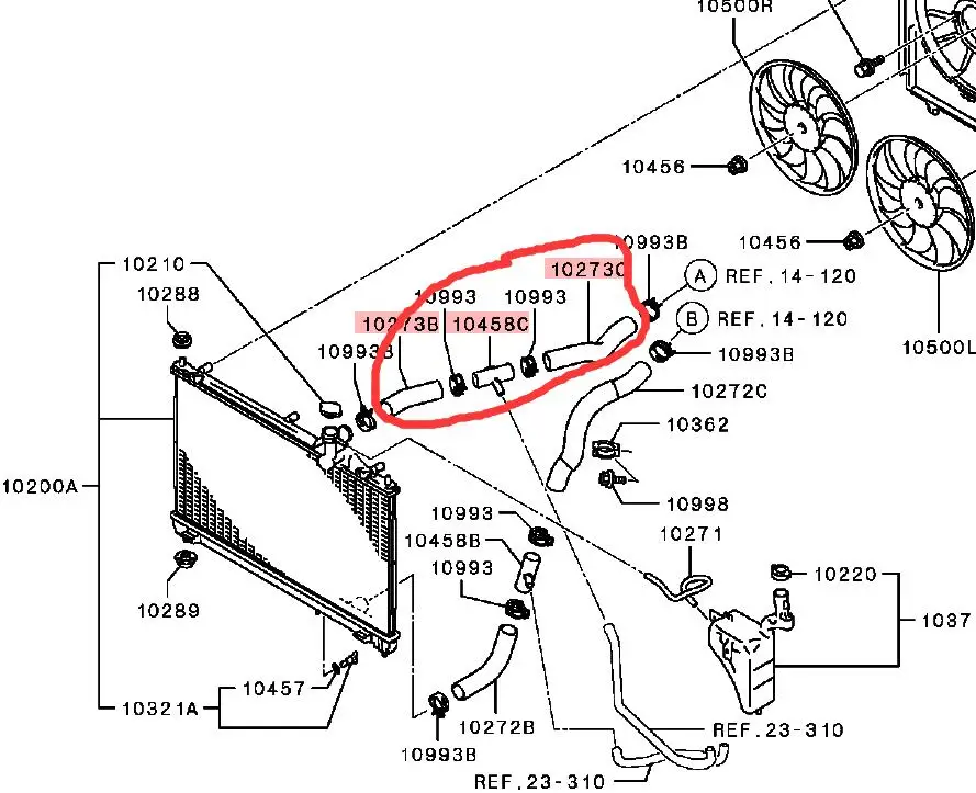 OUTLANDER3 GF7W GF8W GF2W GF3W 2,0 2,4 ШЛАНГ, Верхний радиатор 1370A877 ...