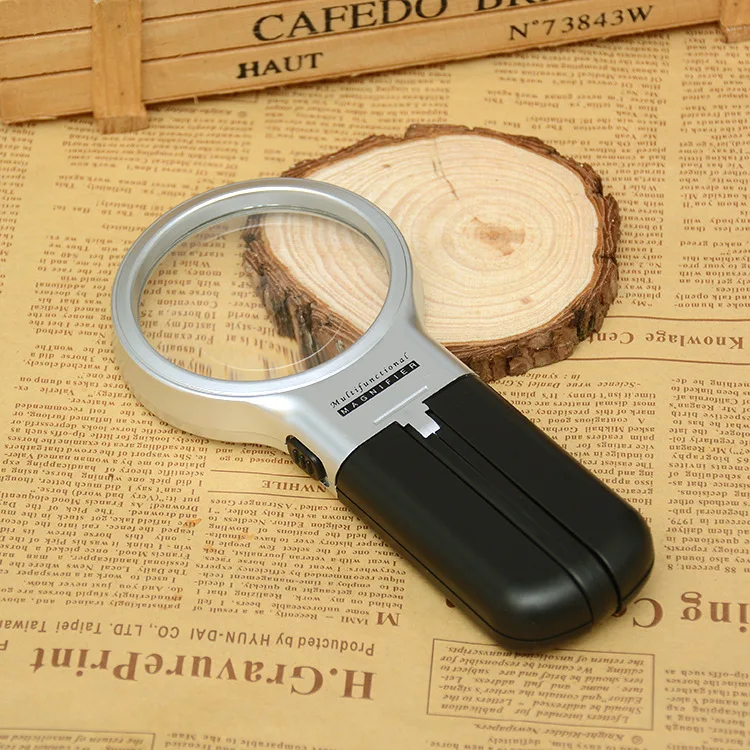 65Mm Handheld Magnifier Illuminated Magnifying Glass with Led Light for ...