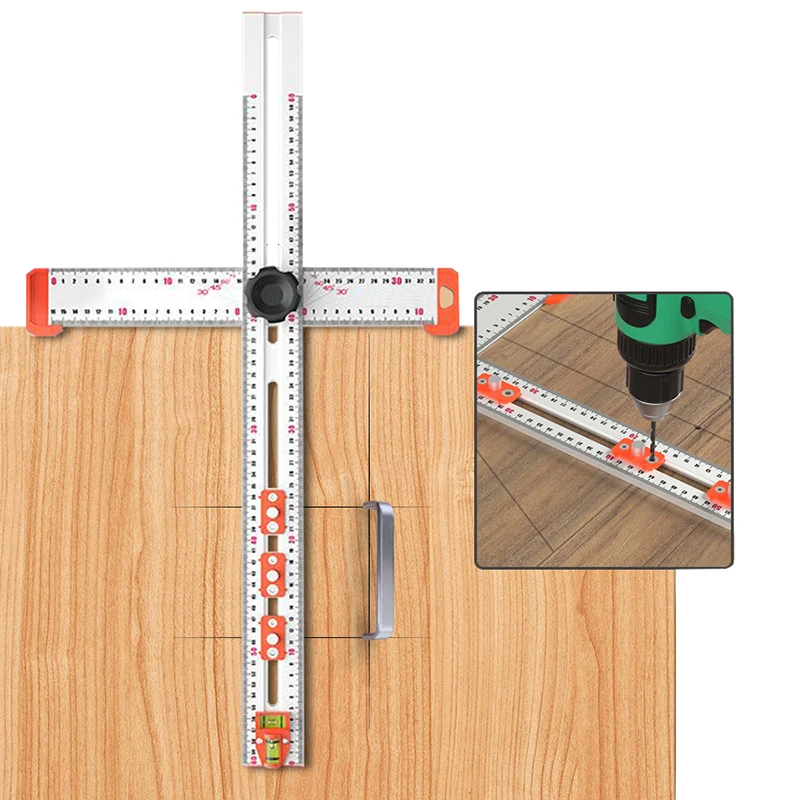 Woodworking-2-in-1-Punching-Positioning-Ruler-T-Shaped-Ruler ...