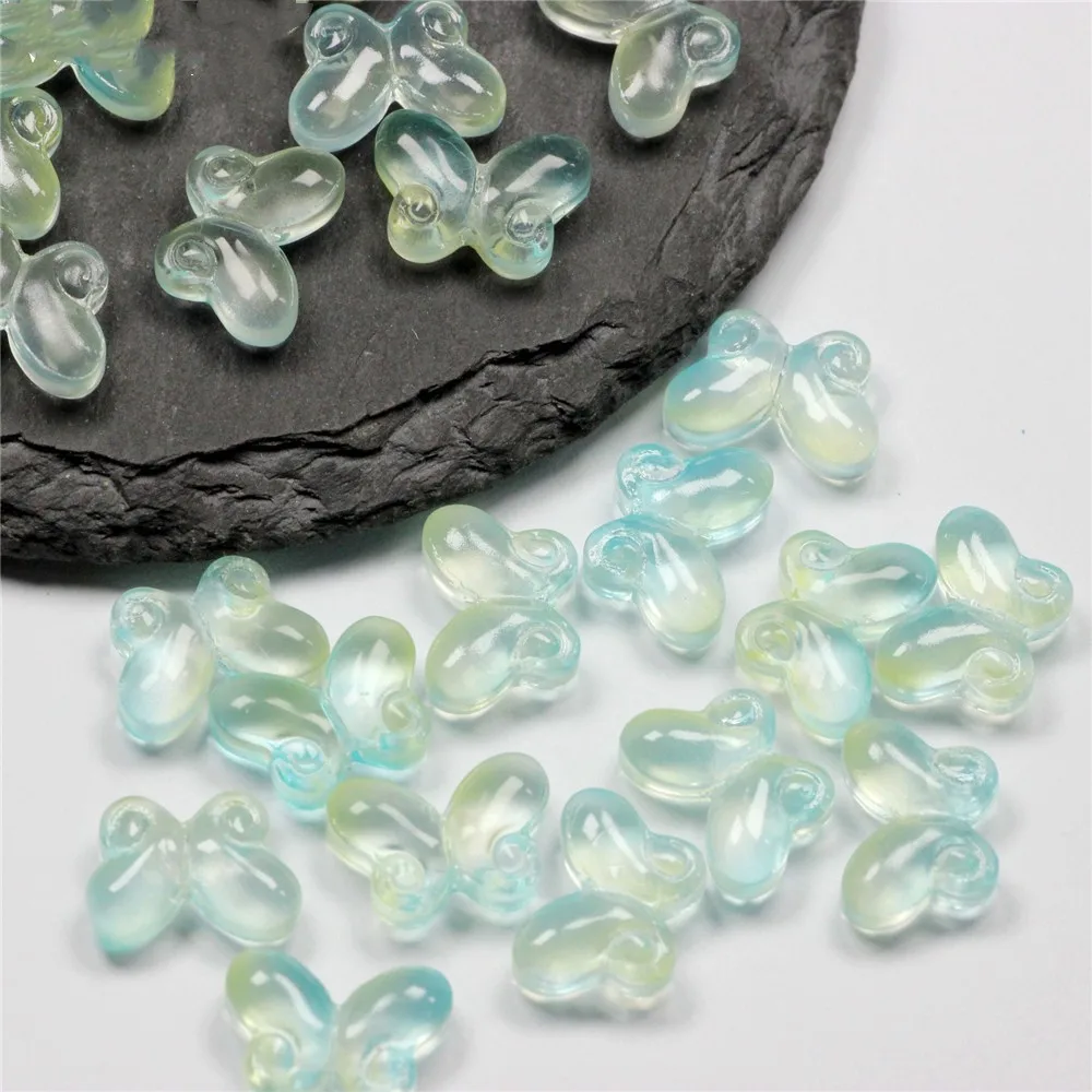 20pcs New Design Fat Big Butterfly Shape Crystal Glass Loose Beads For ...