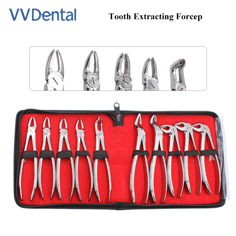 Dental-Tooth-Extracting-Forcep-Kit-Adult-7-10pcs-Children-Surgical ...
