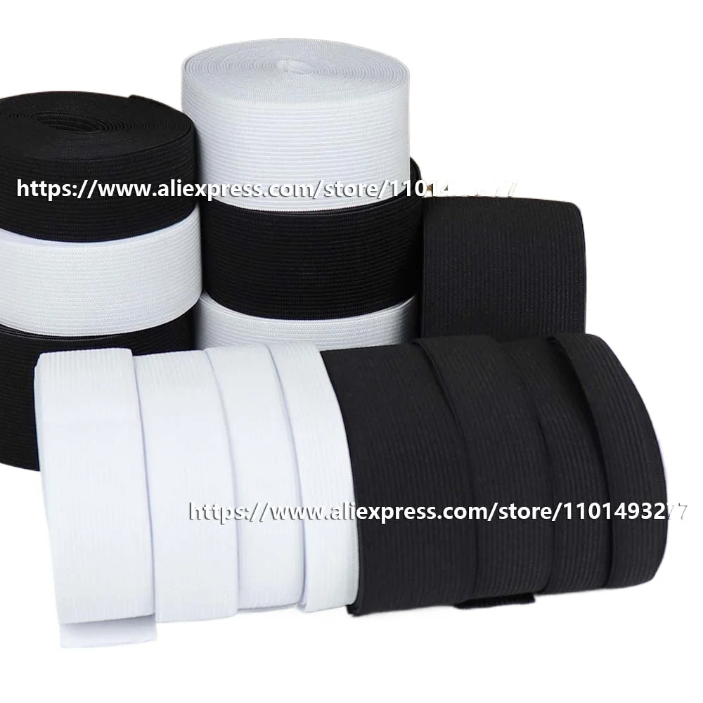 White-Black-Elastic-Bands-For-Sewing-Accessories-Garment-Pants-Sewing ...
