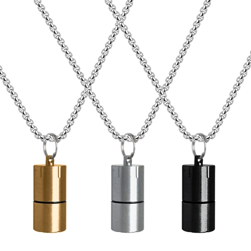 Creative-Mini-Lighters-Case-Necklace-Titanium-Steel-Pendant-Chain-Hip ...