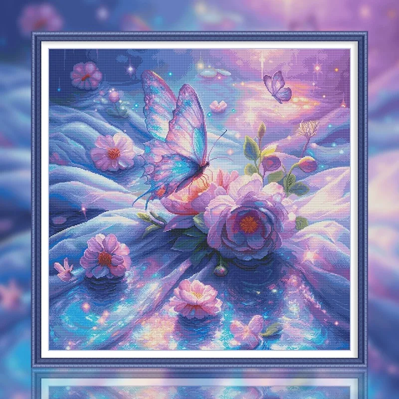 Butterfly-Cross-Stitch-Kits-Stamped-11CT-14CT-16CT-Needlework-DIY ...