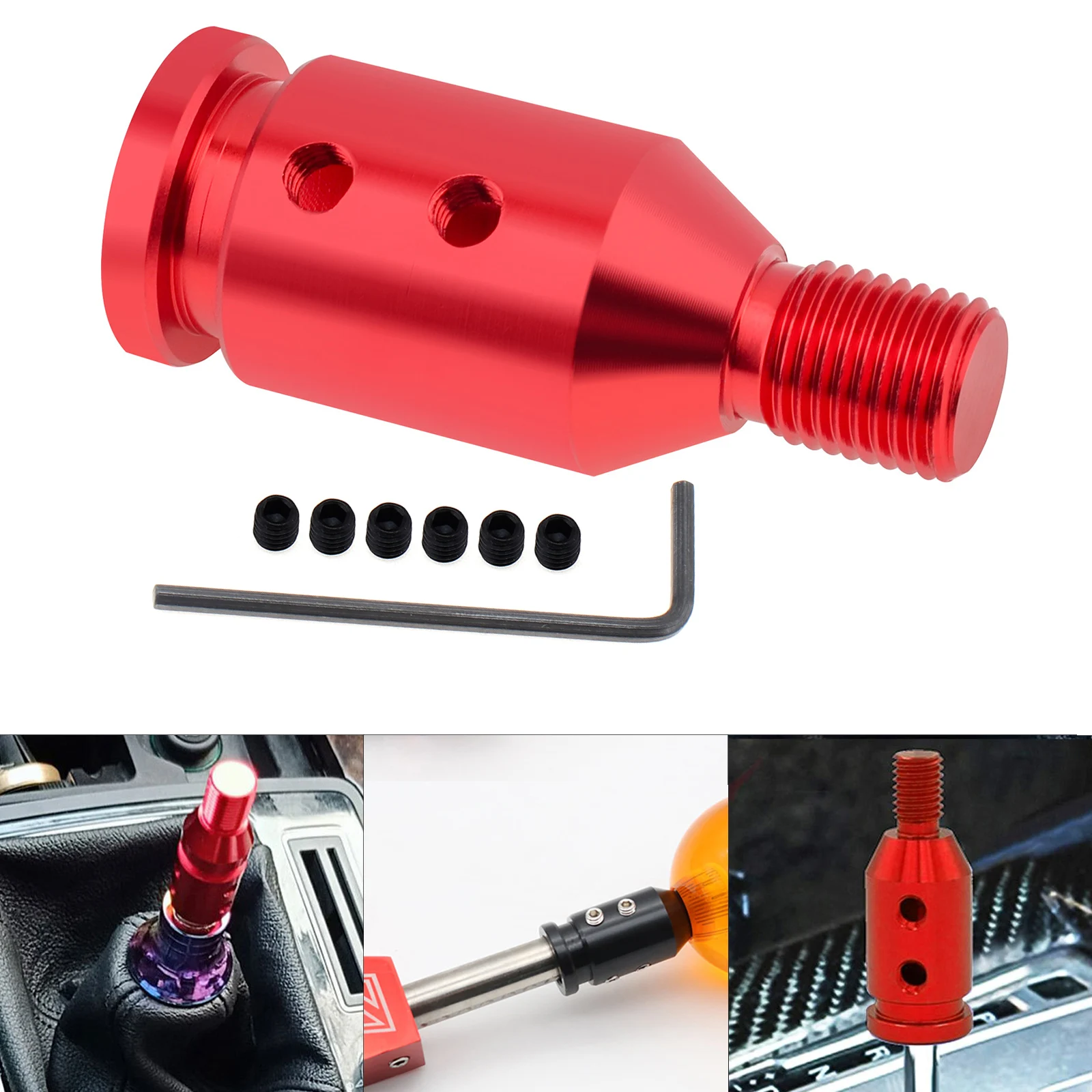M12x1-25mm-Gear-Shift-Knob-Adapter-Aluminum-Alloy-Universal-Car-Manual ...