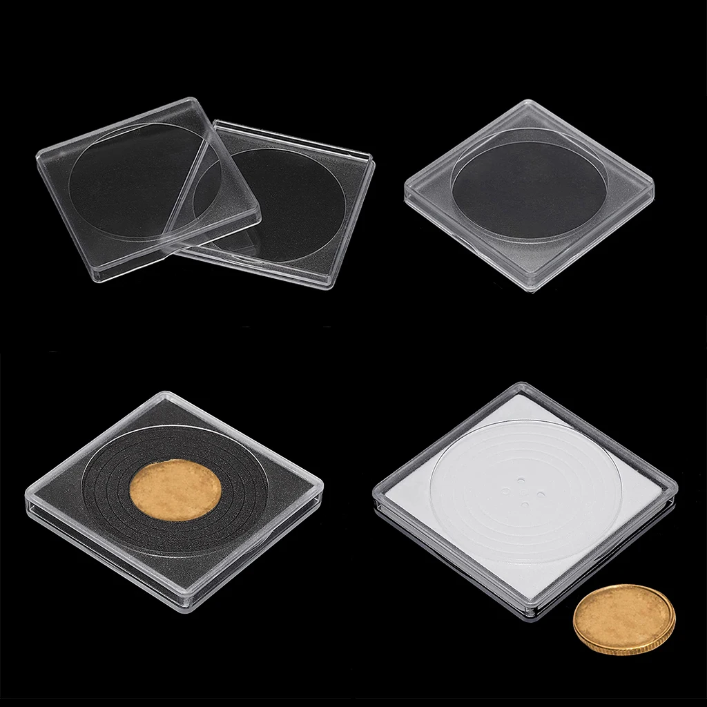 20PCS-Square-Coin-Holder-Capsule-with-Adjustable-Gaskets-Collectable ...