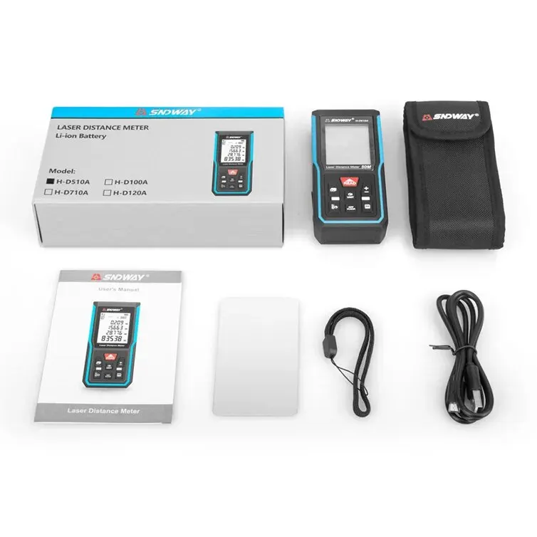 SNDWAY Laser Distance Meter 40M/50M/120M Digital Tape Measure Precision ...