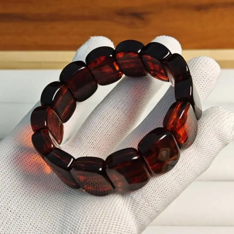 Natural Red Amber Bangle Wide Bracelet Men Women Healing Gemstone Fine ...