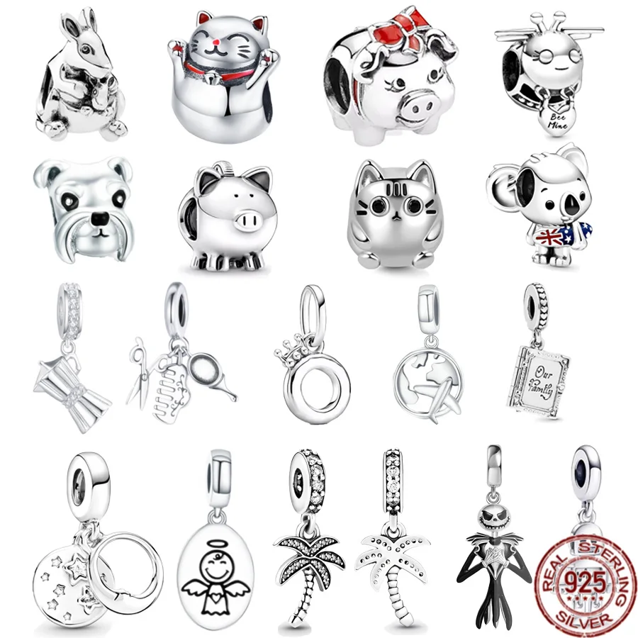 Pandora 925 Original Charm Fortune Cat | Pandora Charms 925 Silver Dog ...
