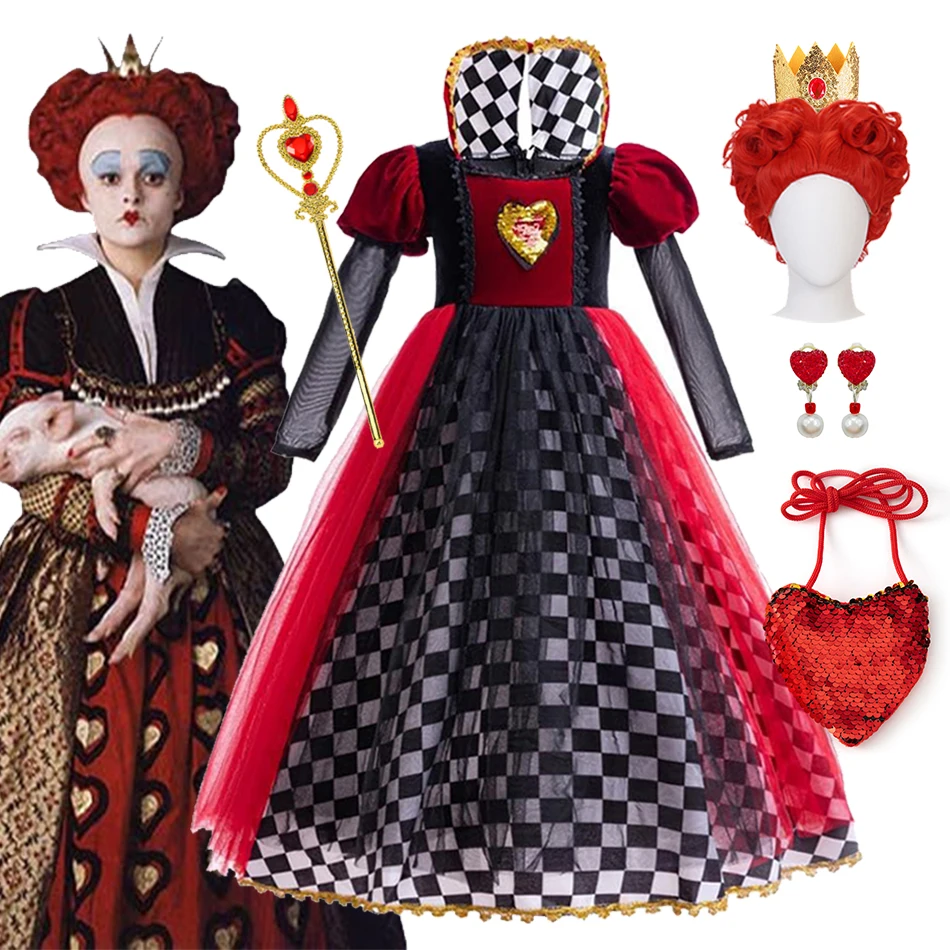 Kids-The-Red-Queen-Cosplay-Dress-Halloween-Party-Mother-And-Girl-Family ...