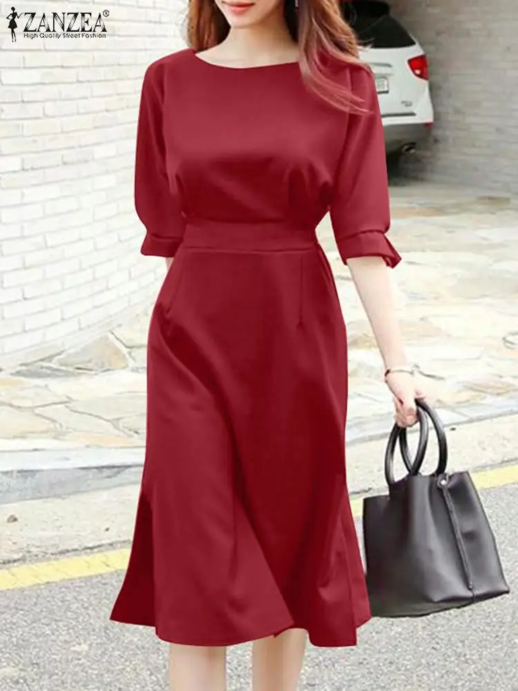ZANZEA-Fashion-Summer-Party-Dresses-Women-Elegant-Office-OL-Dress-Femme ...
