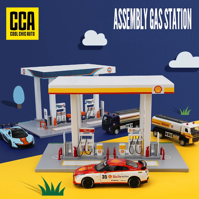 CCA-Assembly-Shell-Gas-Station-Gulf-Oil-Gas-Station-Alloy-Diecast-Car ...