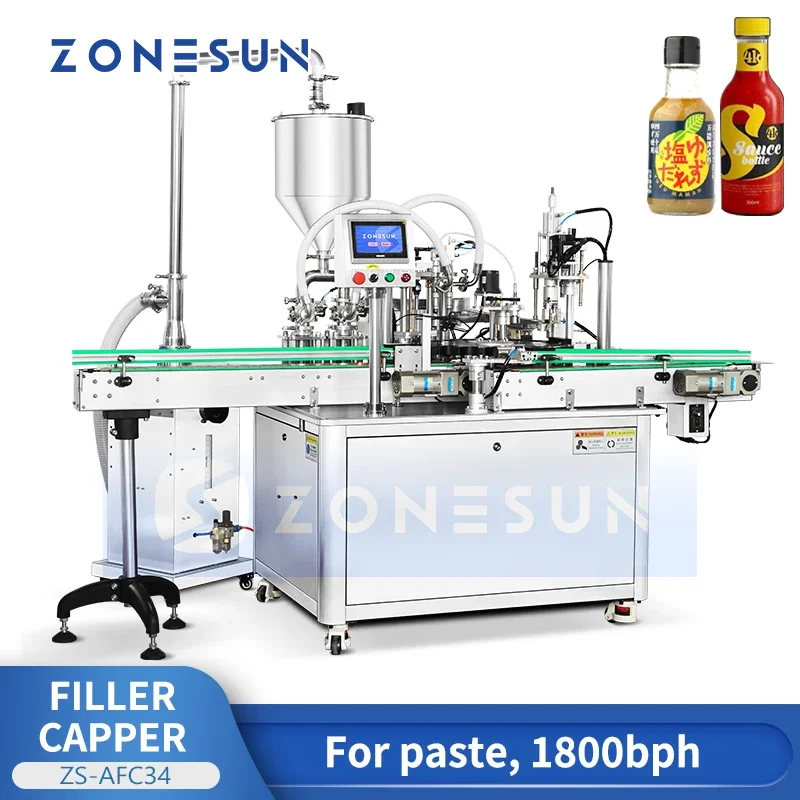 Zonesun-Automatic-Monoblock-Filler-Capper-Thick-Liquid-Filling-and ...
