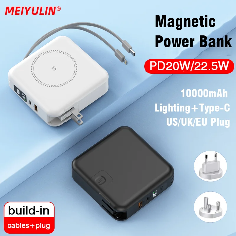 Portable-10000mAh-Power-Bank-Wireless-USB-C-Fast-Charger-External-Spare ...