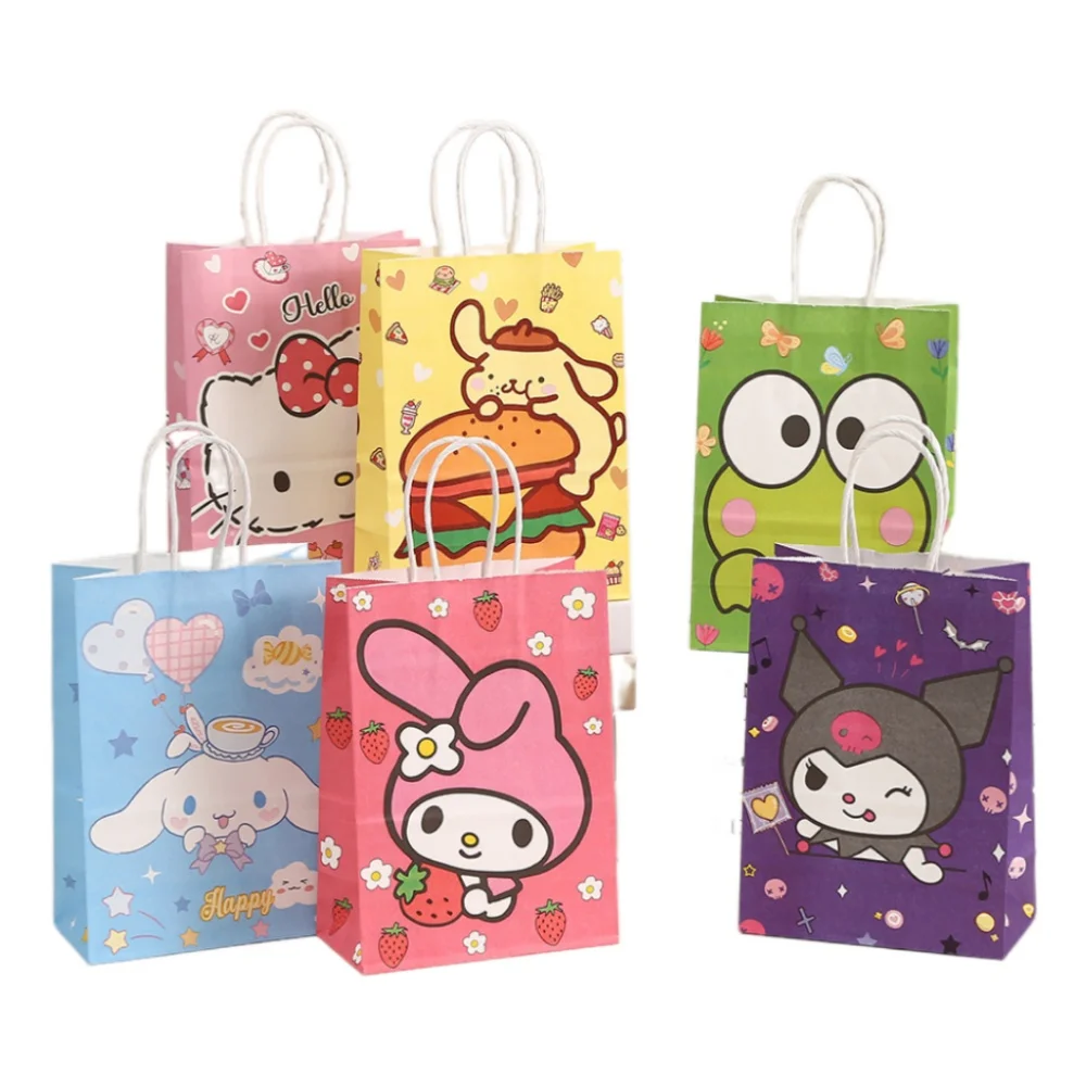 1-2-4-12pcs-Sanrio-Series-Kuromi-21x15x8cm-Kraft-Paper-Bag-Anime ...
