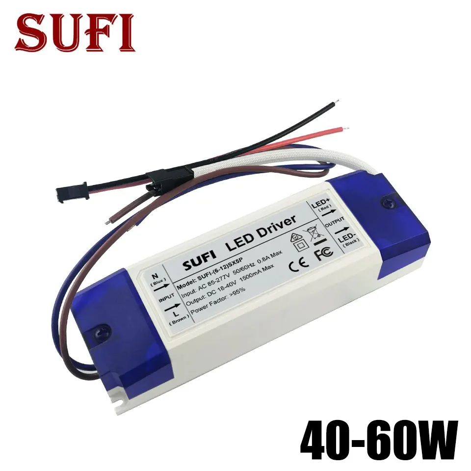 LED-Driver-40W-48W-50W-60W-Lighting-Transformers-450mA-600mA-900mA ...