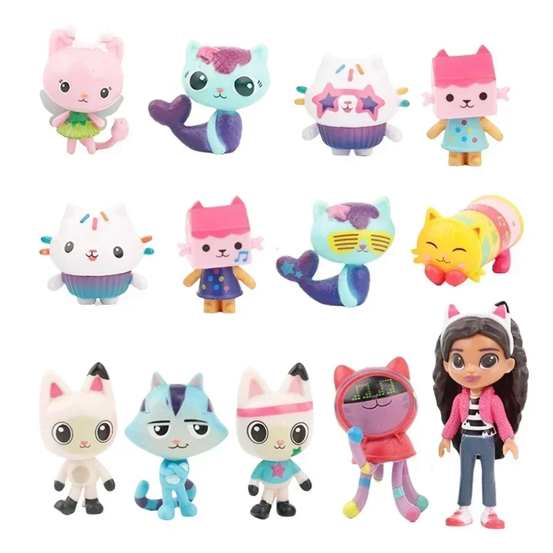 Hot-13pcs-set-Gabby-Dollhouse-Mercat-Cartoon-Stuffed-Animals-Smiling ...