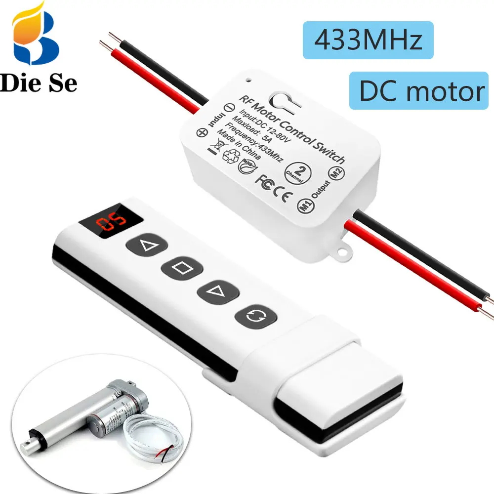 433mhz-Rf-Wireless-Remote-Control-DC-Motor-Switch-12V-24V-Wet-Contact ...