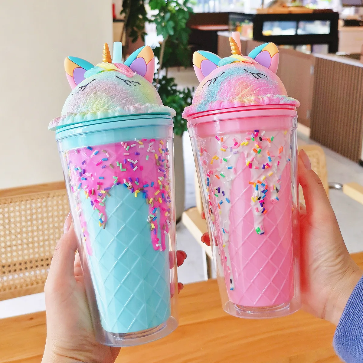 Double Wall Plastic Water Bottle | Bottle Straw Smoothies | Water ...