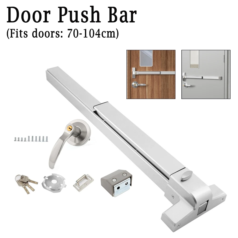Door-Push-Bar-Panic-Exit-Device-with-Exterior-Lever-Emergency-Lock-Keys ...