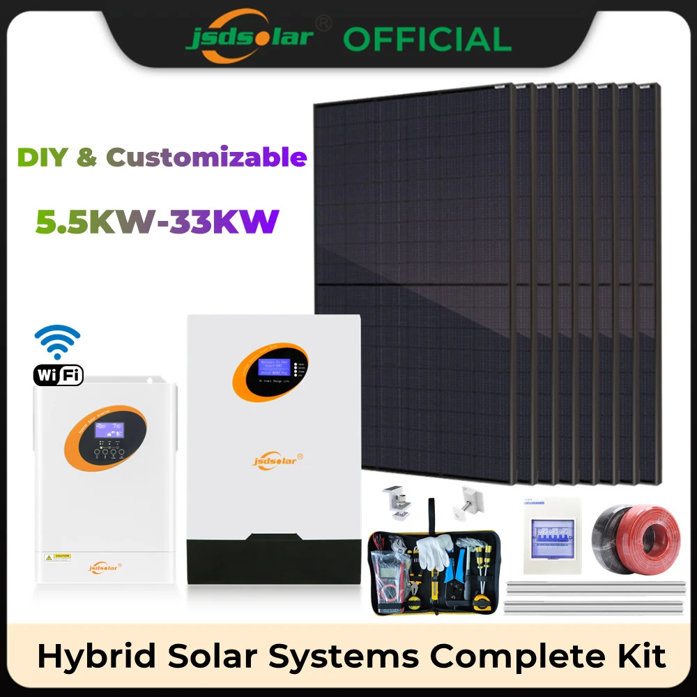Jsdsolar Solar Systems Kit completo 5.5KW 11KW 33KW Wifi monitoraggio Off Grid sistemi solari ...