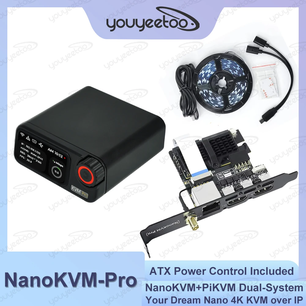Sipeed NanoKVM-Pro ATX/デスクトップ 4K IP-KVM GbE WiFi6 PoE ミニリモートコントロール ホーム ...