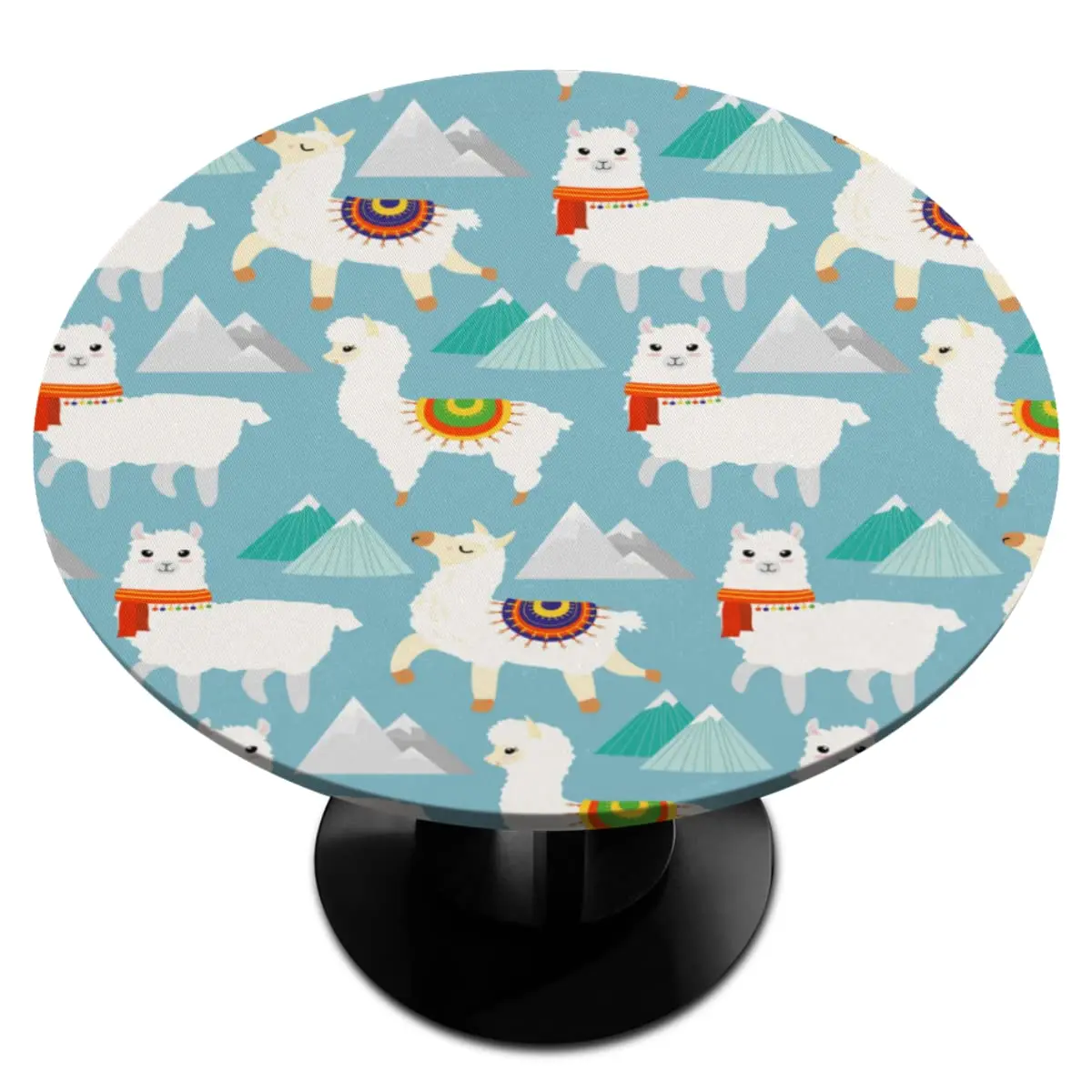 Llama-Alpaca-Round-Fitted-Tablecloth-with-Elastic-Edged-Waterproof ...