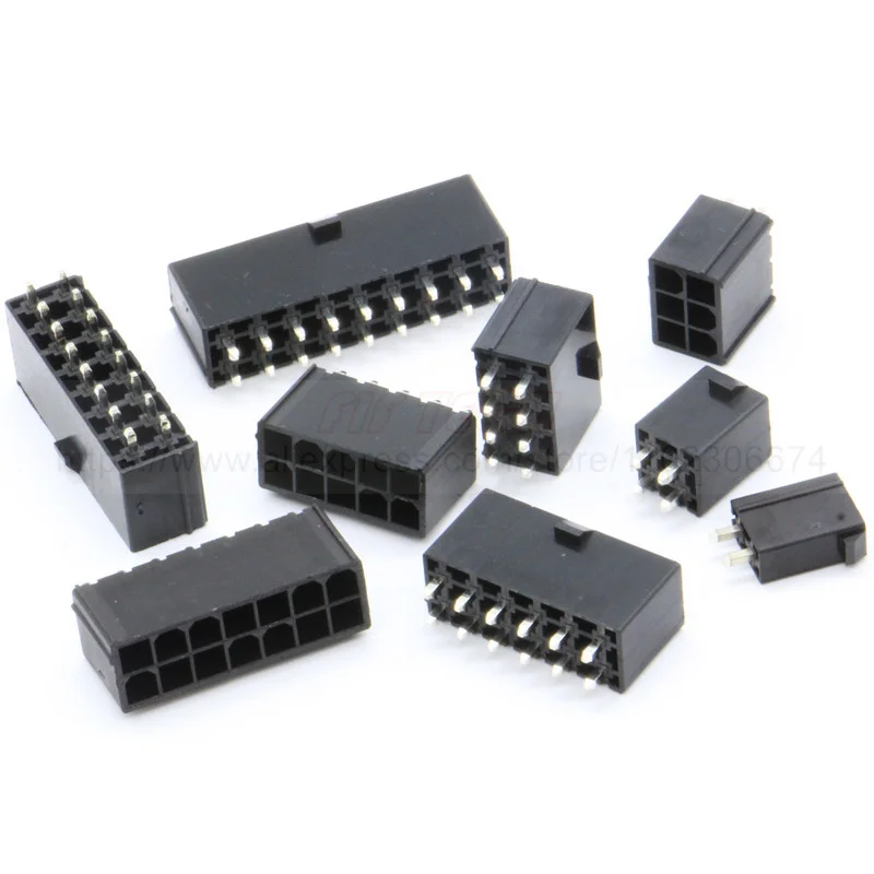 Conector automotriz Molex de 10 piezas, 4,2mm, serie 5569, macho, negro, 2/4/6/8/10/12/14/16/18 ...