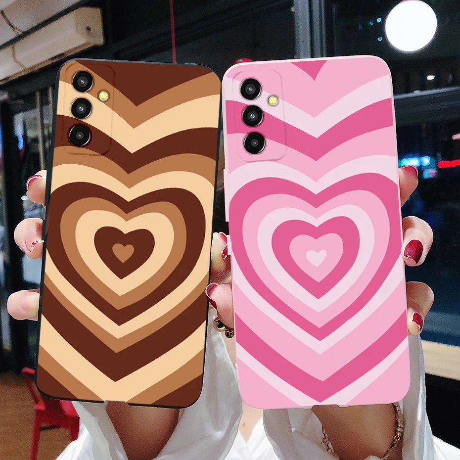 For-Samsung-M13-4G-Phone-Case-Soft-Silicone-TPU-Cute-Love-Heart-Cover ...