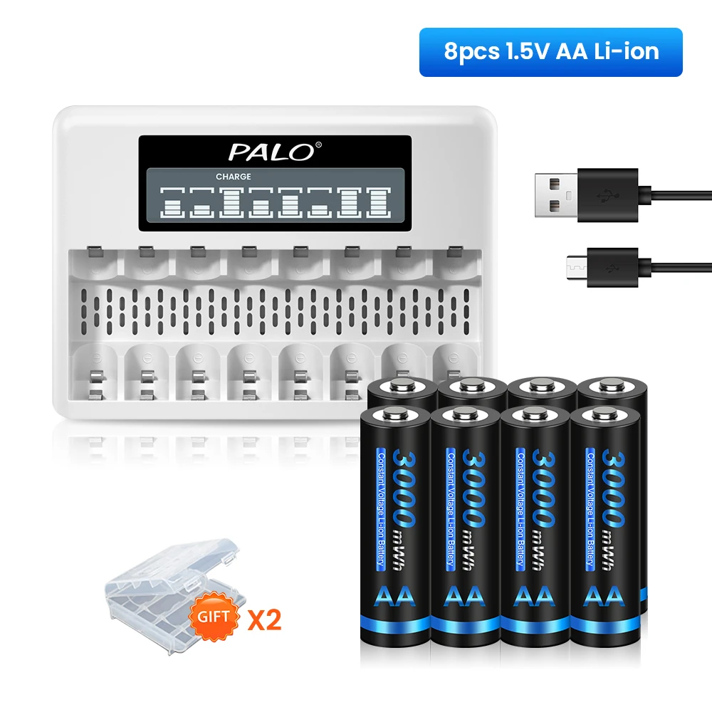 Aa Rechargeable Lithium Battery Charger | Aa Lithium Ion Rechargeable ...